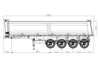 China Q345B/T700 Steel Main Beam Semi-Trailer for Diversified Rear Dump Tipper Tipping for sale