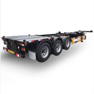 China Max Payload 30000 kg 12.4m 3 Axle 40ft Truck Trailer Chassis Skeleton Semi Trailer for sale