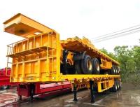 China 200tons Max Payload Wosheng Double Link Flatbed Semi Trailer for Container Transport for sale