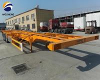 China Max Payload 30000 kg 12.4m 3 Axle 40ft Truck Trailer Chassis Skeleton Semi Trailer for sale