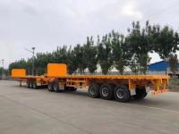 China 200tons Max Payload Wosheng Double Link Flatbed Semi Trailer for Container Transport for sale