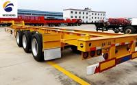 China Max Payload 30000 kg 12.4m 3 Axle 40ft Truck Trailer Chassis Skeleton Semi Trailer for sale