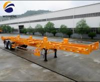 China Max Payload 30000 kg 12.4m 3 Axle 40ft Truck Trailer Chassis Skeleton Semi Trailer for sale