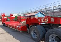 China Dual Line Brake System 13-18m Customizable Lowbed Semi Trailer for Heavy Equipment for sale