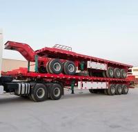 China 13500x2500x1600-3100mm Double Link Flat Bed Truck Trailers for Container Transport for sale