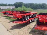China 13500x2500x1600-3100mm Double Link Flat Bed Truck Trailers for Container Transport for sale