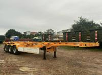 China Steel Skeleton Semi Trailer 50 Tons Payload 6.5 Tons Tare Weight 12 Twist Locks 3 Axles for sale