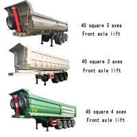 China Hydraulic 3 Axle Tipping Dump Semi Trailer for 30-100T Max Payload Heavy Duty Transport for sale