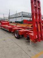 China Lowboy Flatbed Trailer Wosheng 60-100 Tons 12500/13000/14000/16000x2500/3000x1100/3300mm for sale
