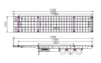 China 20T-80T 3 Axle Cargo Trailer Flatbed Semi-Trailer for Transporting 12400*2610*1550mm Goods for sale