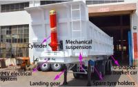 China 30-100T Hydraulic End Rear Tipper Dump Semi Truck Trailer with 16 Ton. 3 Axles Wosheng for sale