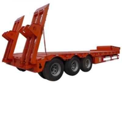 China 120T Payload Low Bed Semi Trailer with Air or Mechanical Suspension and Steel Material for sale