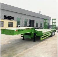 China 120T Payload Low Bed Semi Trailer with Air or Mechanical Suspension and Steel Material for sale
