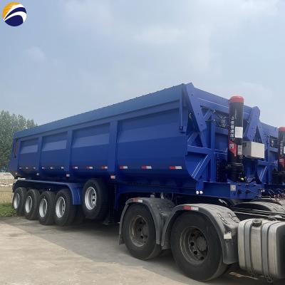 China Tri-Axle U Shape Hydraulic Rear End Dump Tipper Semi Trucks Trailer for Transportation for sale