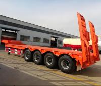 China 60-120tons Gooseneck Truck Low Bed Semi Trailer for Transporting More Axles Equipment for sale