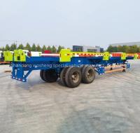 China Wosheng 2 Axle Blue Container Skeleton Semi Trailer for Harbor Port Transportation for sale