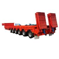 China 20ft/40ft Container Lowbed Semi Trailer for Wosheng 3/4/5/6 Axles and Heavy Equipment for sale