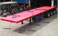 China Heavy Equipment Transport 3/4/5 Axles Flatbed Semi Trailer with 12 Twist-Lock Units for sale