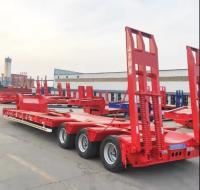 China 20ft/40ft Container Lowbed Semi Trailer for Wosheng 3/4/5/6 Axles and Heavy Equipment for sale