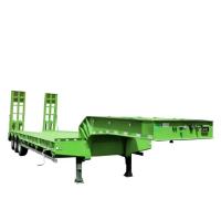 China WS Goose Neck 3 Axles Low Flatbed Transport Semi-Trailer with Mechanical/Air Suspension for sale