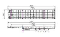 China Heavy Duty Equipment Transport Tri-Axle Flatdeck Semi Trailer with 7000kg Tare Weight for sale