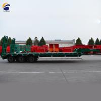 China WS Goose Neck 3 Axles Low Flatbed Transport Semi-Trailer with Mechanical/Air Suspension for sale