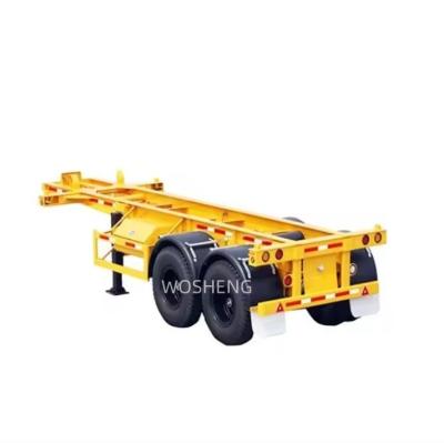 China Wosheng 2 Axle Container Skeleton Semi Truck Trailer for and Affordable Transportation for sale