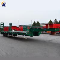 China WS Goose Neck 3 Axles Low Flatbed Transport Semi-Trailer with Mechanical/Air Suspension for sale
