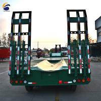 China WS Goose Neck 3 Axles Low Flatbed Transport Semi-Trailer with Mechanical/Air Suspension for sale