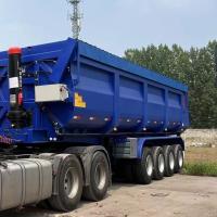 China Rear Dump Style Hydraulic U-type End Tipper Semi Truck Trailer Front Axle Lift 4 Axle for sale