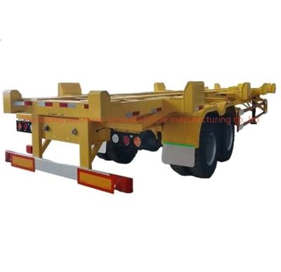 China 2/3 Axle Skeleton Semi Truck Trailer for 20FT 40FT Containers Heavy Duty Landing Gear for sale