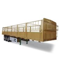 China Heavy Duty Landing Gear 28t 3 Axles Cargo Fence Semi Trailer For Transporting Vegetable for sale