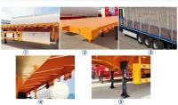 China 90mm*13mm*10layer Leaf Spring Flatbed Semi Trailer with 28t Heavy Duty Landing Gear for sale