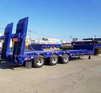 China Truck Trailer 3 Axles Hydraulic Low Bed Semi Trailer for Heavy Equipment Transportation for sale