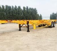China 2/3 Axle Skeleton Semi Truck Trailer for 20FT 40FT Containers Heavy Duty Landing Gear for sale