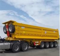China 80ton Capacity Hydraulic End Tipping Trailer Truck Sturdy 4-Axle Rear Dump Semi-Trailer for sale