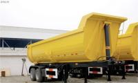 China 80ton Capacity Hydraulic End Tipping Trailer Truck Sturdy 4-Axle Rear Dump Semi-Trailer for sale