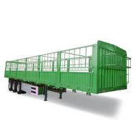 China 12400X2500X3650mm Tri Axle Fence Cargo Trailer Animal Transport Fence Semi Trailer for sale