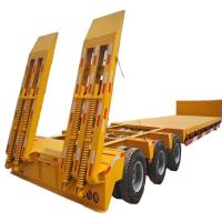 China 40ft Gooseneck Low Bed Trailer 13/16/20 Ton Axle for Front Loading Truck Trailer for sale