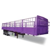 China 3 Axle Fence Steel Stake Semi Trailer Sidewall Fence Truck Trailer with 11.00R20 Tire for sale
