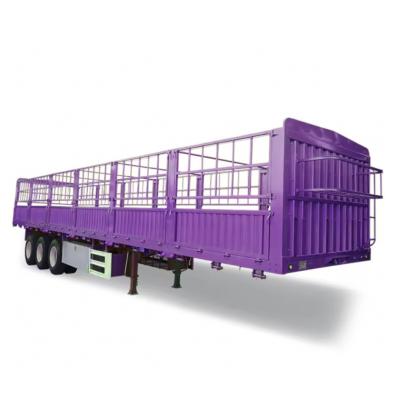 China 3 Axle Fence Steel Stake Semi Trailer Sidewall Fence Truck Trailer with 11.00R20 Tire for sale