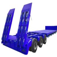 China 3 Axles Low Bed Trailer 12500/13000/14000/16000x2500/3000x1100/3300mm Steel Material for sale
