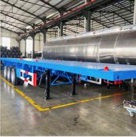 China 40 FT 2 3 Axles Flatbed Semi Truck Trailer with Mechanical Suspension and 12R22.5 Tires for sale