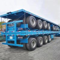 China 40 FT 2 3 Axles Flatbed Semi Truck Trailer with Mechanical Suspension and 12R22.5 Tires for sale