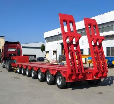 China 3-8 Axles Transport Equipment Steel Lowbed Semi Trailer with 4mm Bottom Plate for sale