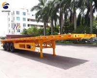 China Truck Trailer 40ft Flatbed Container Semi Trailer with Q345B Main Beam Customized for sale