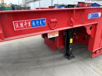 China Top Selling 3 Axles Low Bed Container Chassis Loader Semi Trailer for Heavy Equipment for sale