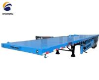 China 3 Axle Flatbed Semi-Trailer with Leaf Spring 90 w mm*13/16 thickness mm*10 layer for sale