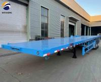 China 3 Axle Flatbed Semi-Trailer with Leaf Spring 90 w mm*13/16 thickness mm*10 layer for sale