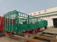 China 3 Axle Side Wall Fence Steel Stake Semi Trailer for Livestock and Vegetable Farm for sale